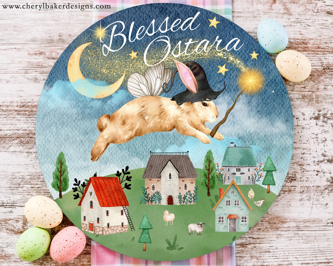 Ostara Bunny Wreath Sign, Ostara Wreath Sign, Ostara Decor, Ostara Gift ...