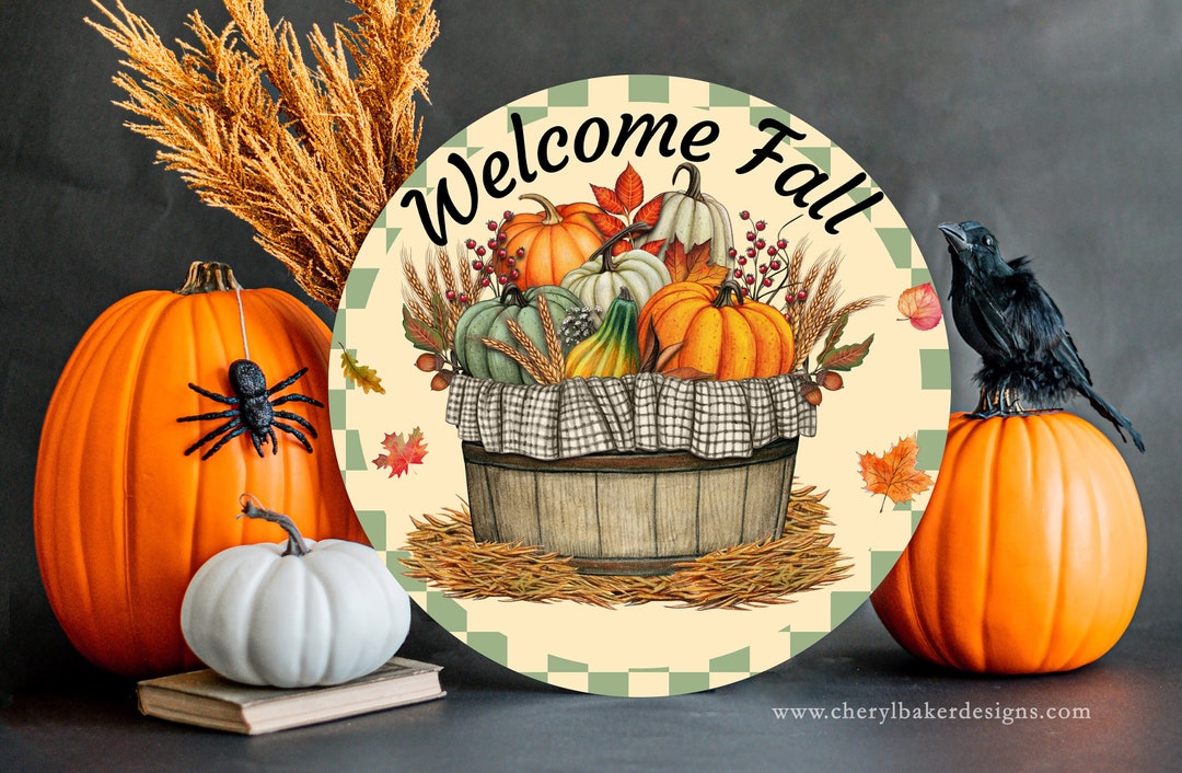 Fall Circle Welcome Sign, Falldoor Decor Classroom, Fall Decor for ...