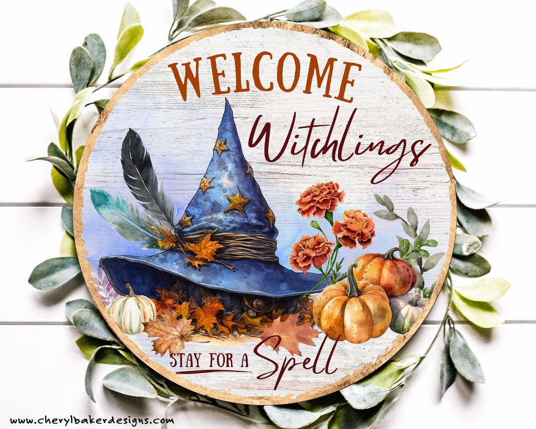 Witch Sign, Welcome Witches Sign, Salem Halloween Sign, Witch Signs for ...