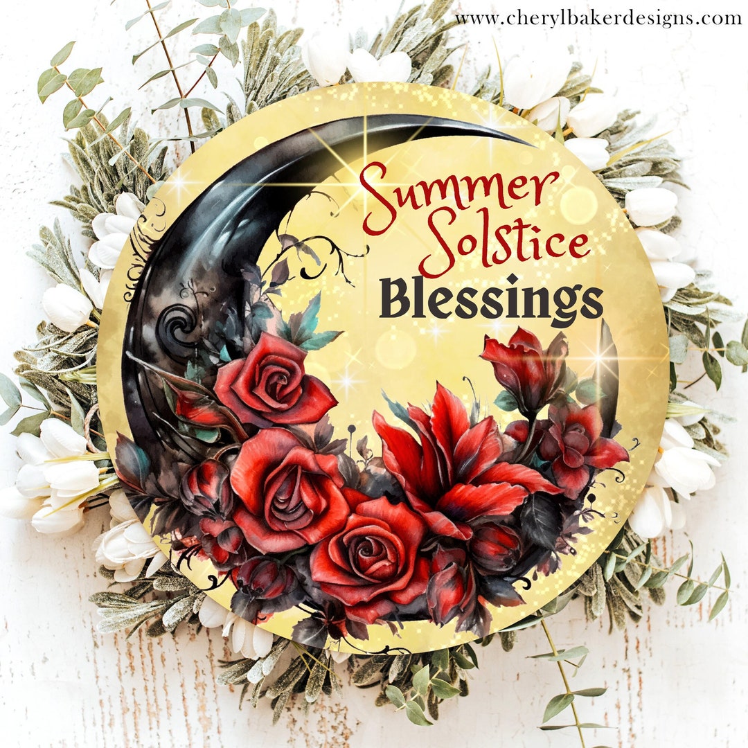 Summer Solstice Wreath Sign, June Solstice Art, Solstice Ornament ...