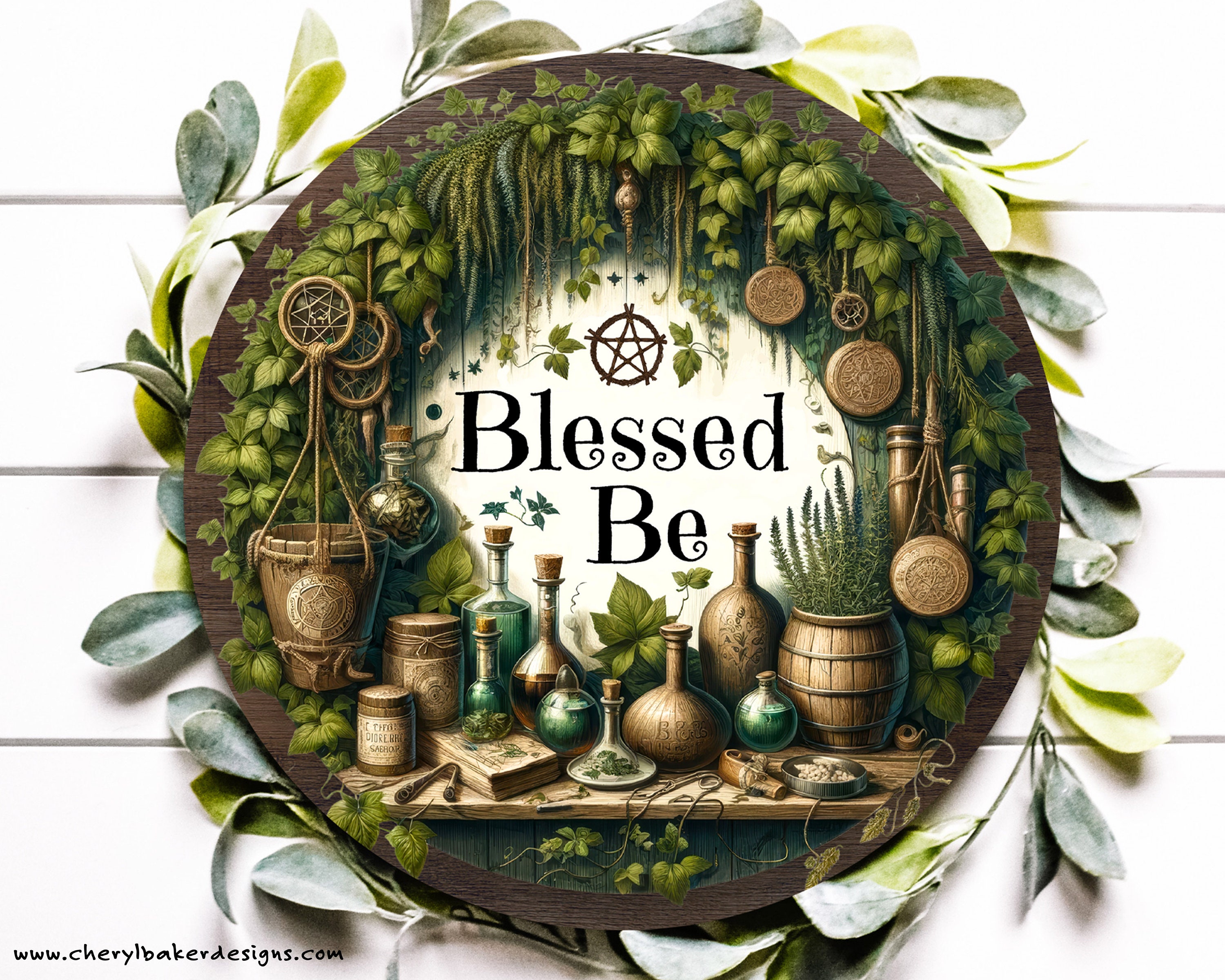 Wiccan Door Sign, Blessed Be Sign, Witchy Door Hanger, Pagan Door Decor ...
