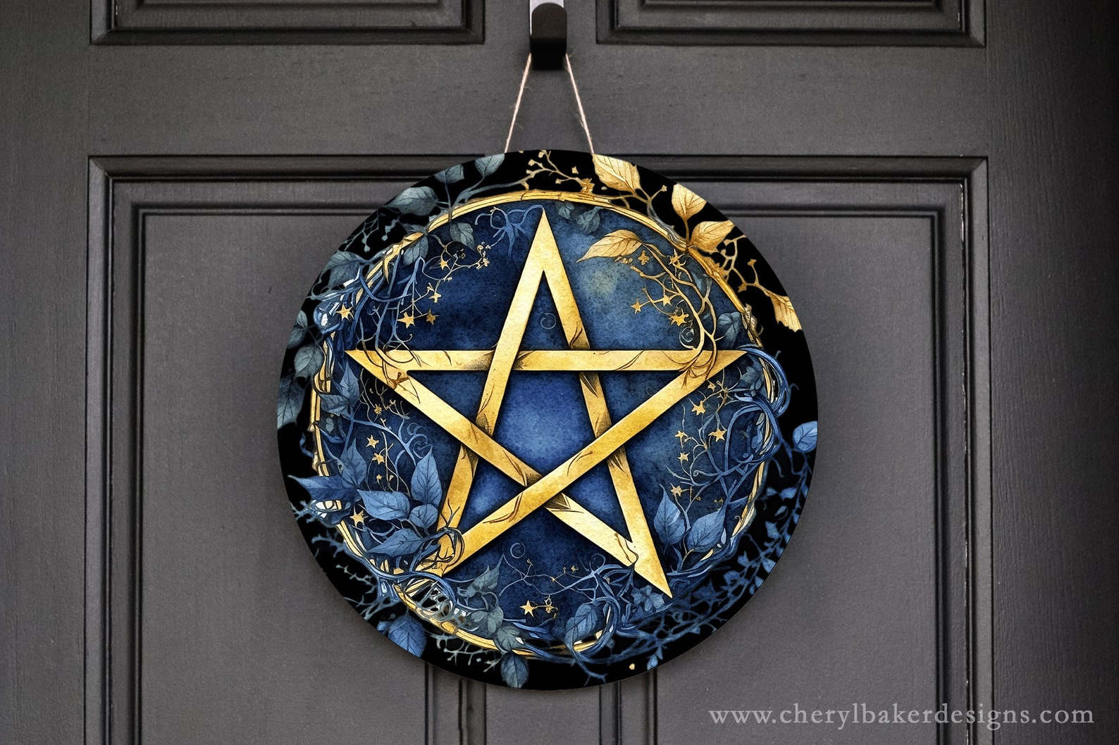 Wiccan Star, Pentagram Wreath Sign, Pentagram Wall Hanging, Pentagram ...