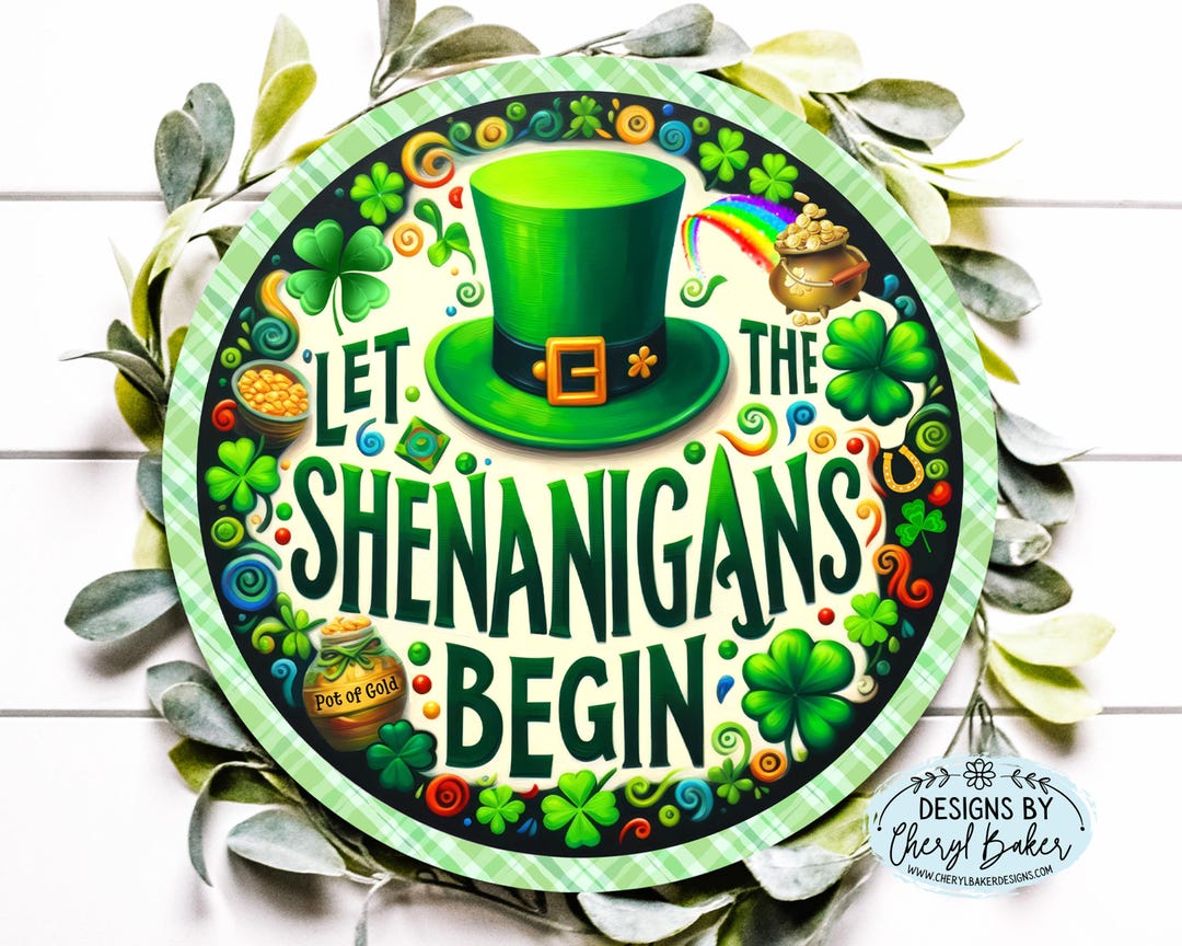St Patricks Day Wreath Signs, Shenanigans Sign, Irish Sayings Signs ...