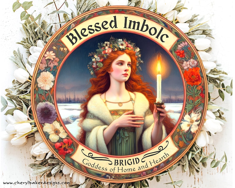Brigid Goddess, Imbolc Decor, Imbolc Wreath Sign, Imbolc Altar Decor ...