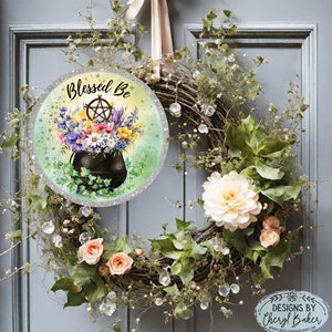 Wiccan Door Sign, Blessed Be Sign, Witchy Door Hanger, Pagan Door Decor ...