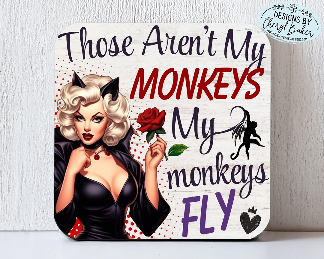 Not My Monkeys, Monkey Magnets, Kitchen Witch Magnet, Funny Retro ...
