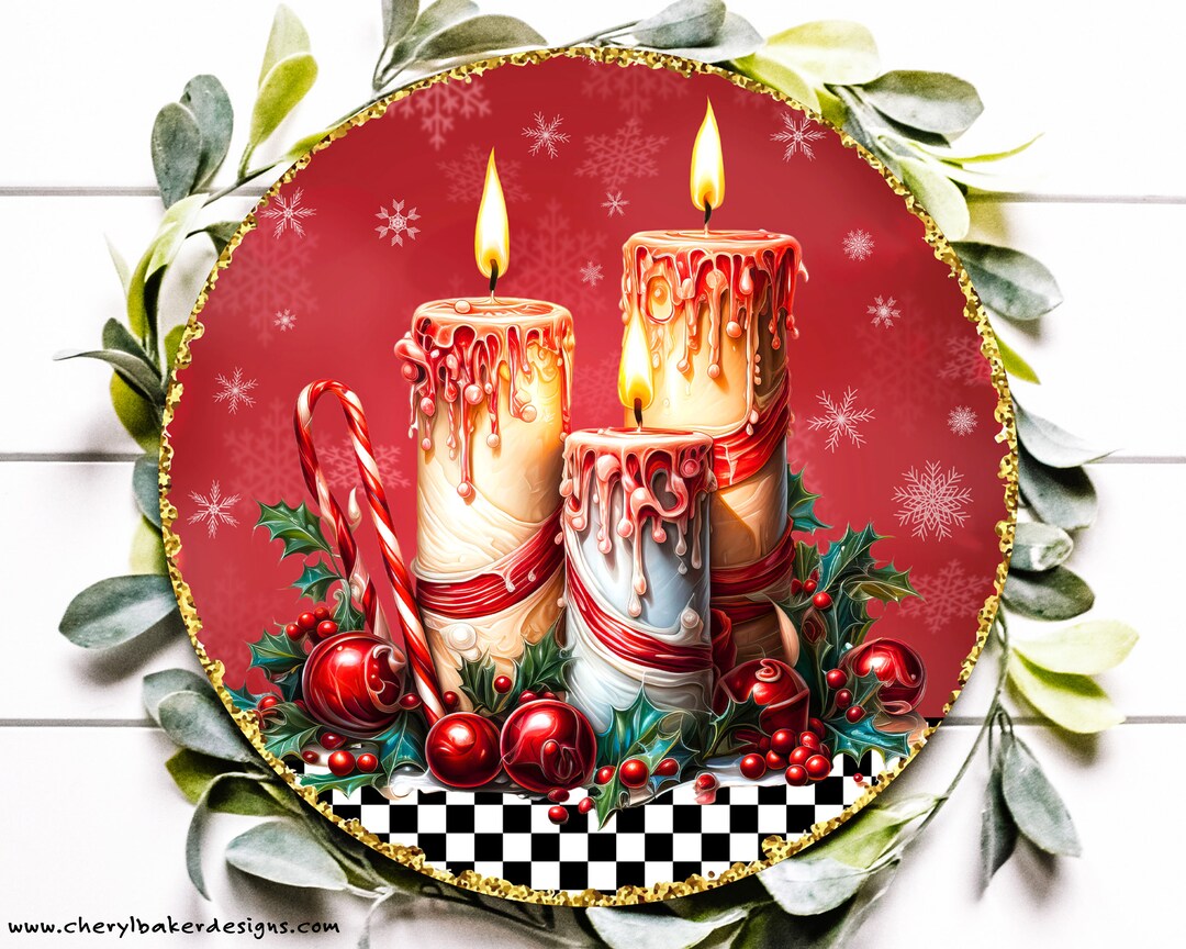 Christmas Accent Signs for Wreaths, Candle Season Sign, Farmhouse ...