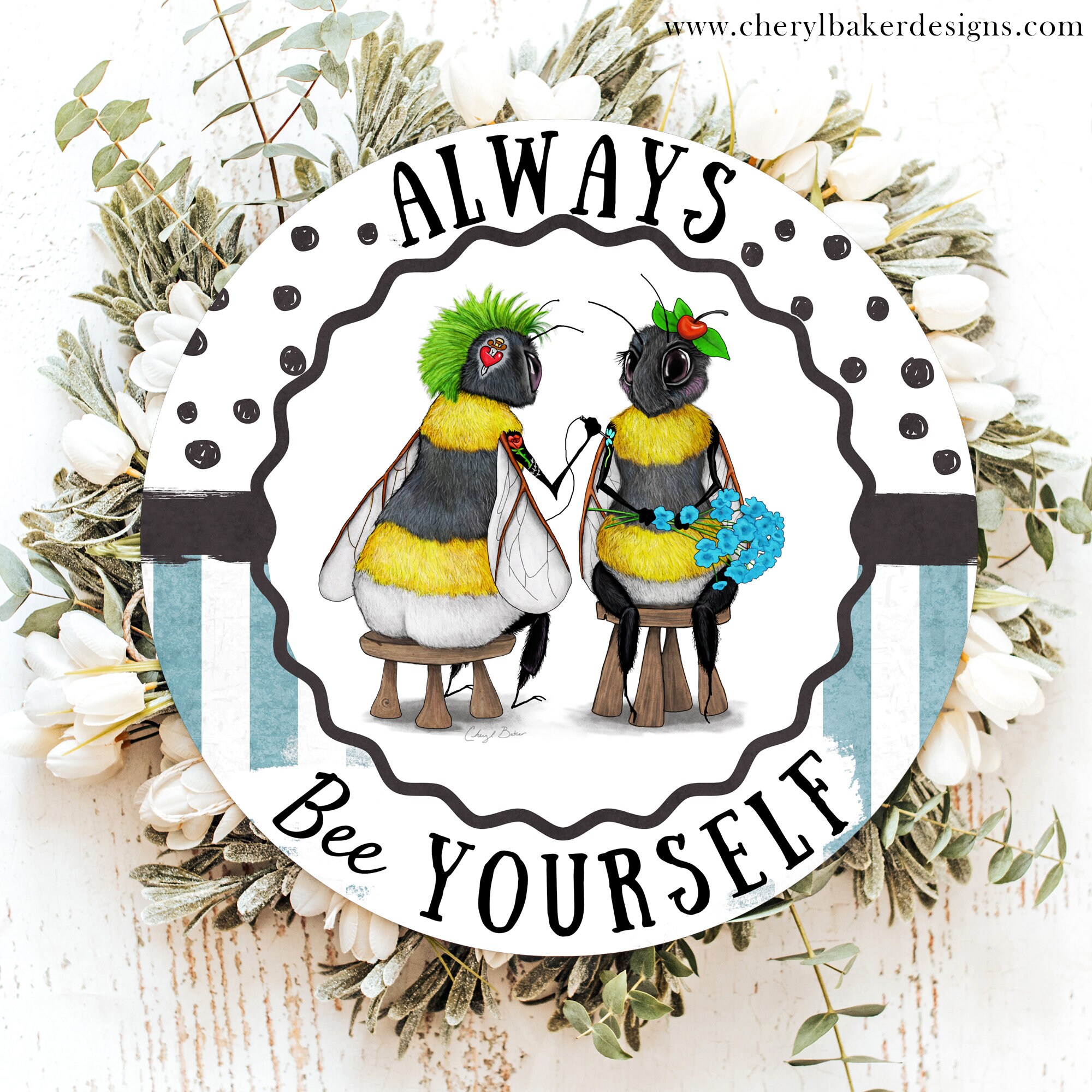 Bee Welcome Sign Bumble Bee Wreath Signs Tattoo Shop Decor - Etsy