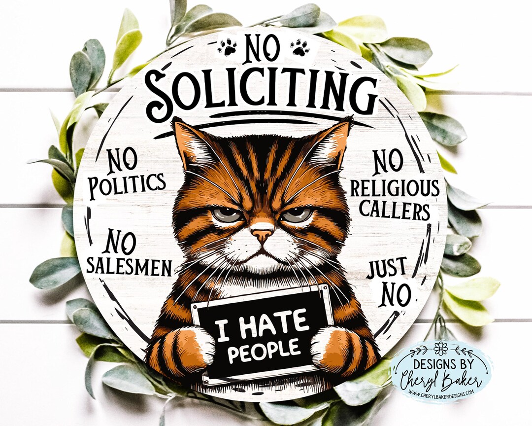 Metal No Soliciting Sign Funny, No Soliciting Funny Sign, Unwelcome ...