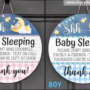 Shh Baby Sleeping Sign, Shhh Baby is Sleeping, Shh Baby Sleeping Door ...