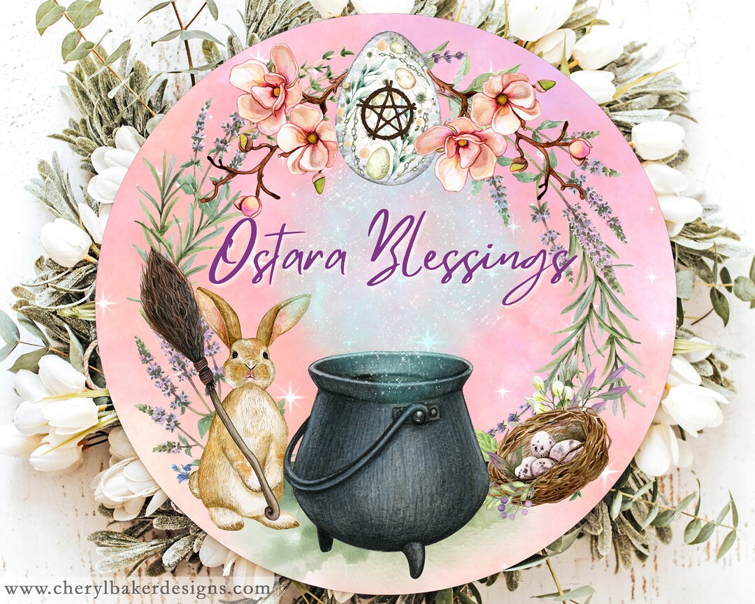Ostara Bunny Wreath Sign, Ostara Wreath Sign, Ostara Decor, Ostara Gift ...
