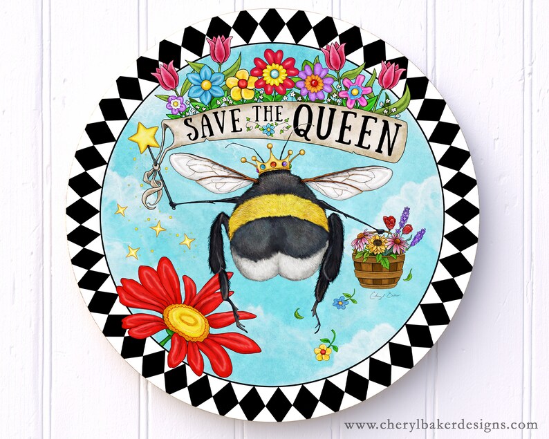 Queen Bee Sign Bumble Bee Wreath Signs Bee Welcome Sign | Etsy