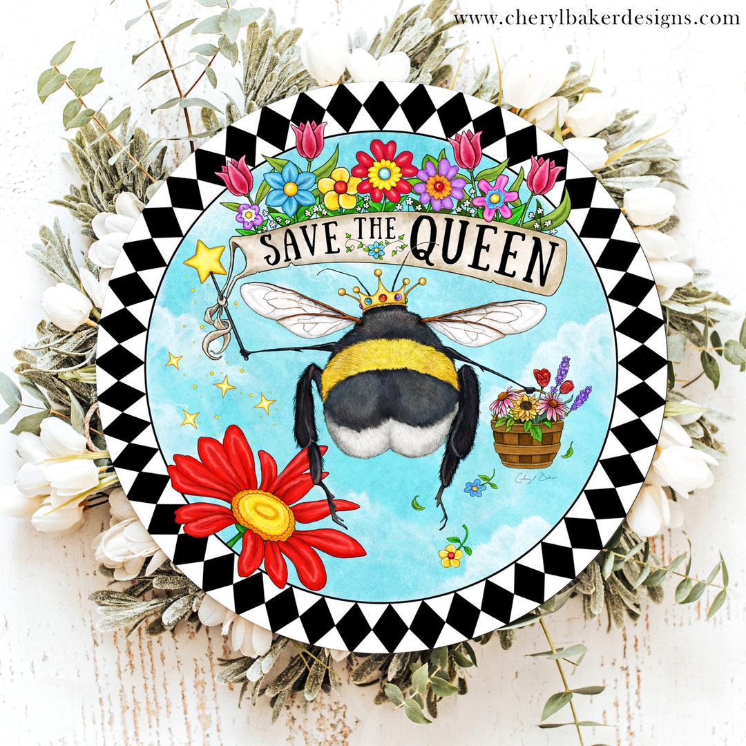 Queen Bee Sign Bumble Bee Wreath Signs Bee Welcome Sign - Etsy