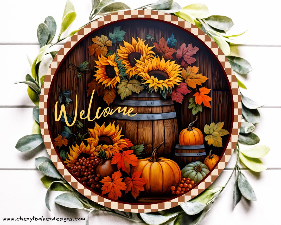 Fall Welcome Door Sign, Fall Door Hangers, Fall Accents Signs for ...