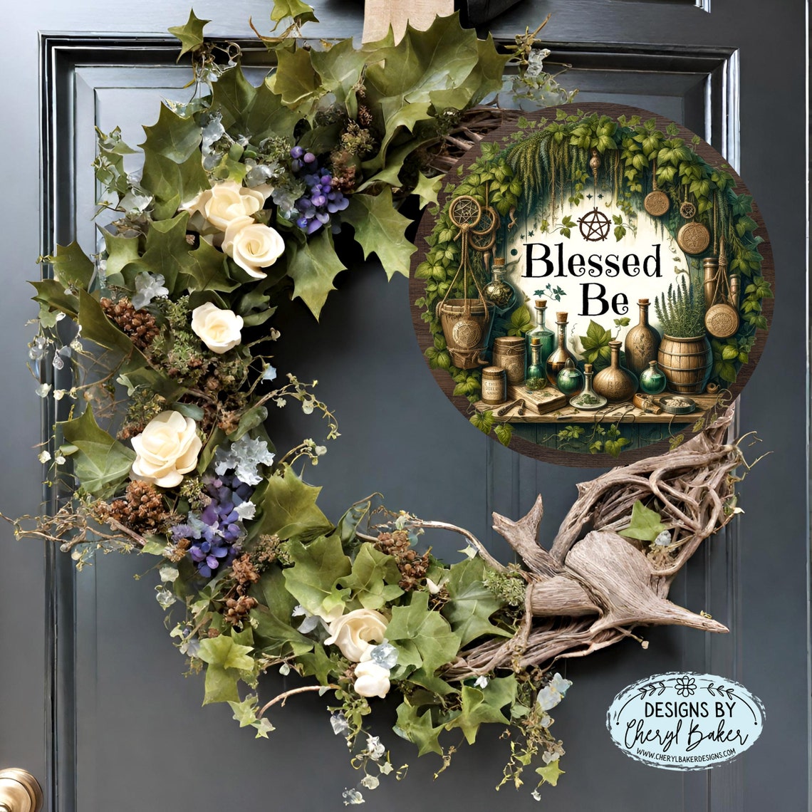 Wiccan Door Sign, Blessed Be Sign, Witchy Door Hanger, Pagan Door Decor ...