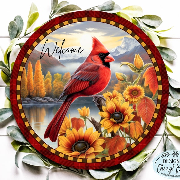 Cardinal Welcome Sign - Etsy