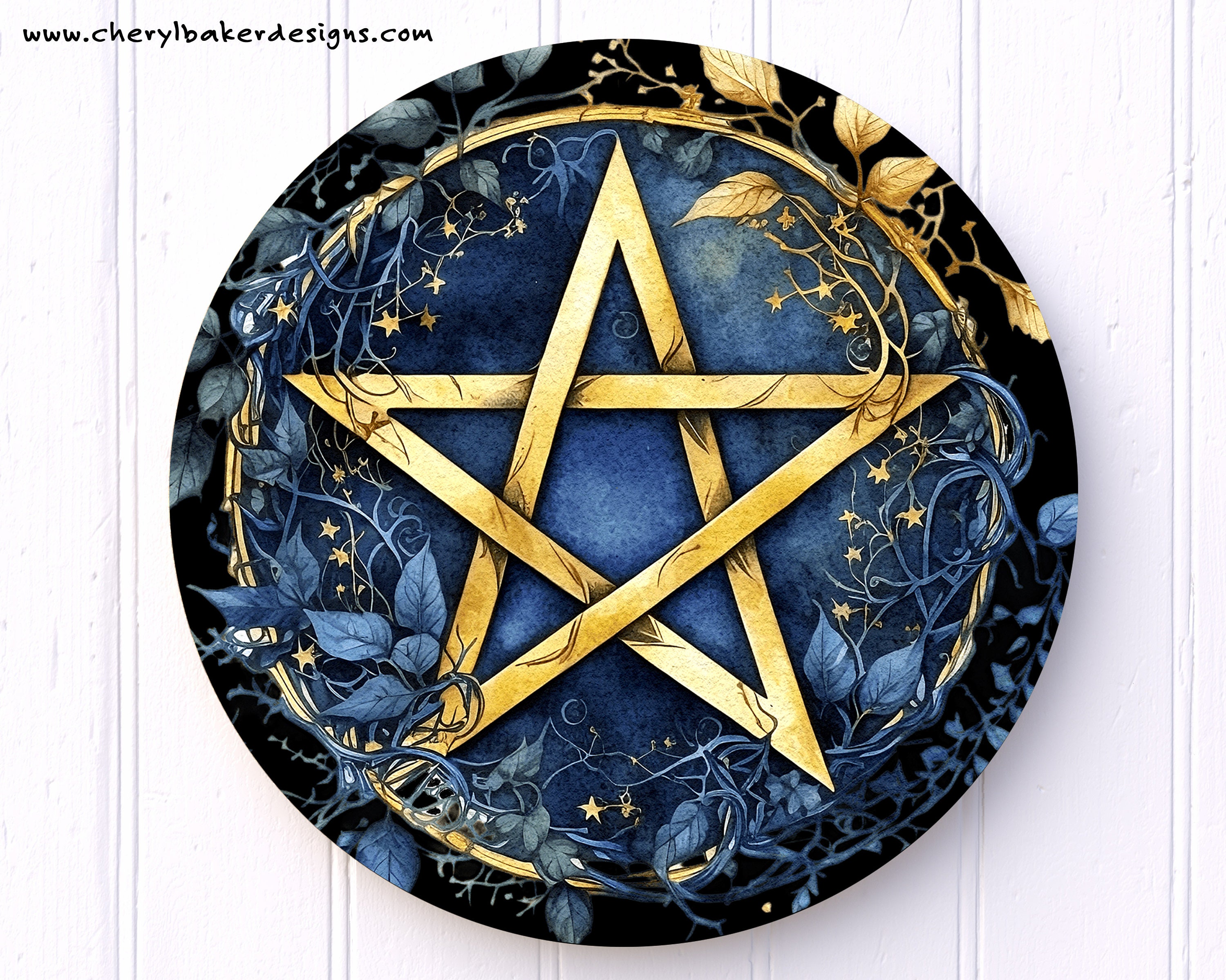 Wiccan Star Pentagram Wreath Sign Pentagram Wall Hanging - Etsy