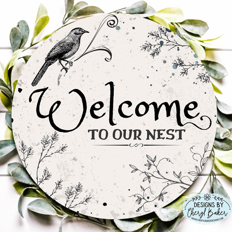 Welcome Sign With Birds - Etsy