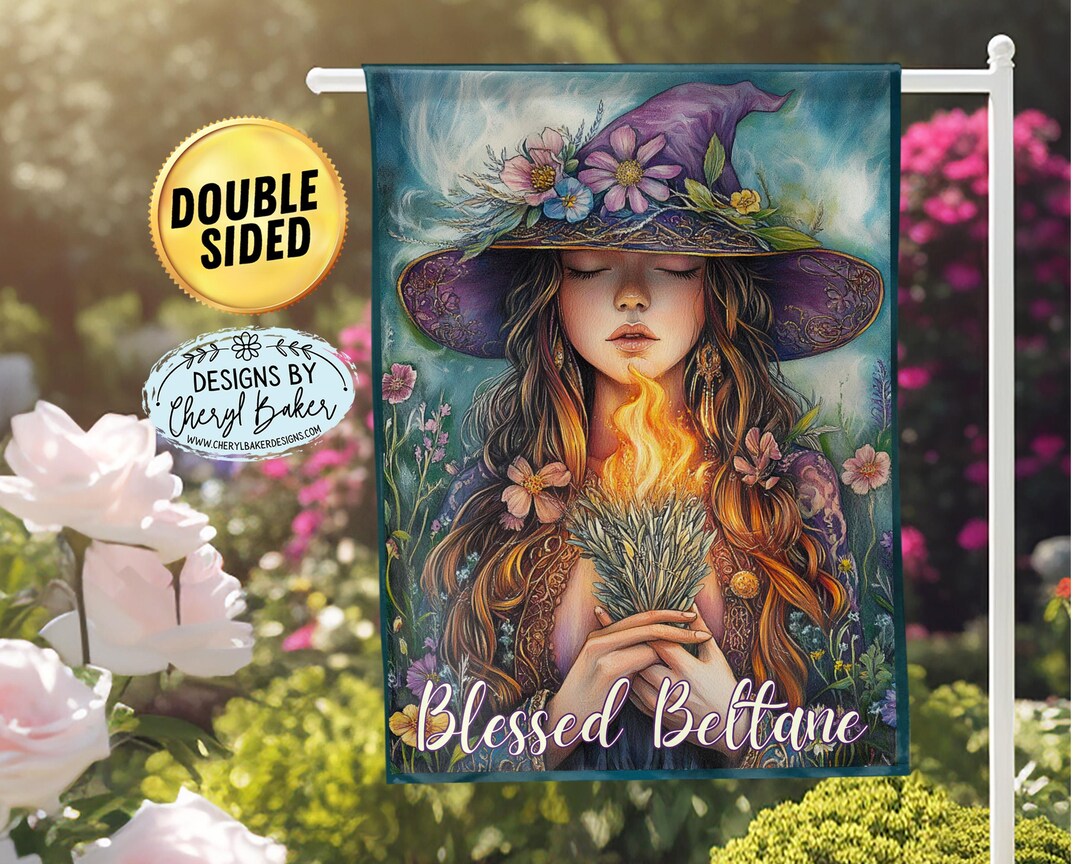 Beltane Pagan Flag, Pagan Garden Decor, Witchy Garden Flag, Witchcore ...