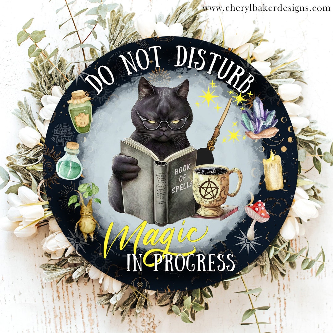 Do Not Disturb Door Hanger, A Witch Lives Here Sign, Pagan Door Sign ...