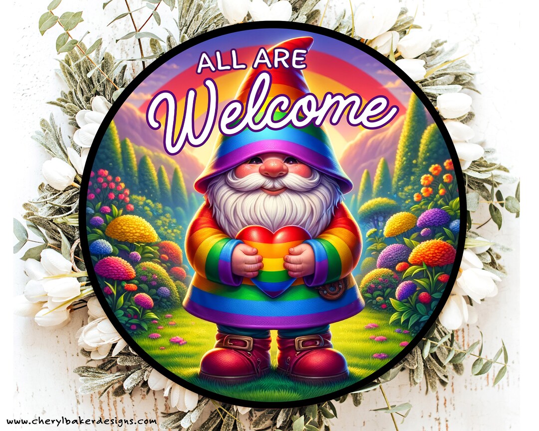 All Are Welcome Sign, LGBTQ Art, Everyone Welcome Sign, Gay Home Decor ...