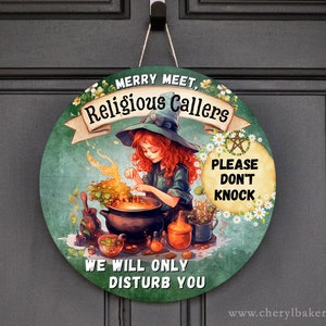 No Religious Soliciting Sign, Pagan Door Sign, Witch Signs for Wreaths ...
