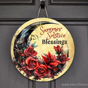 Summer Solstice Wreath Sign, June Solstice Art, Solstice Ornament ...