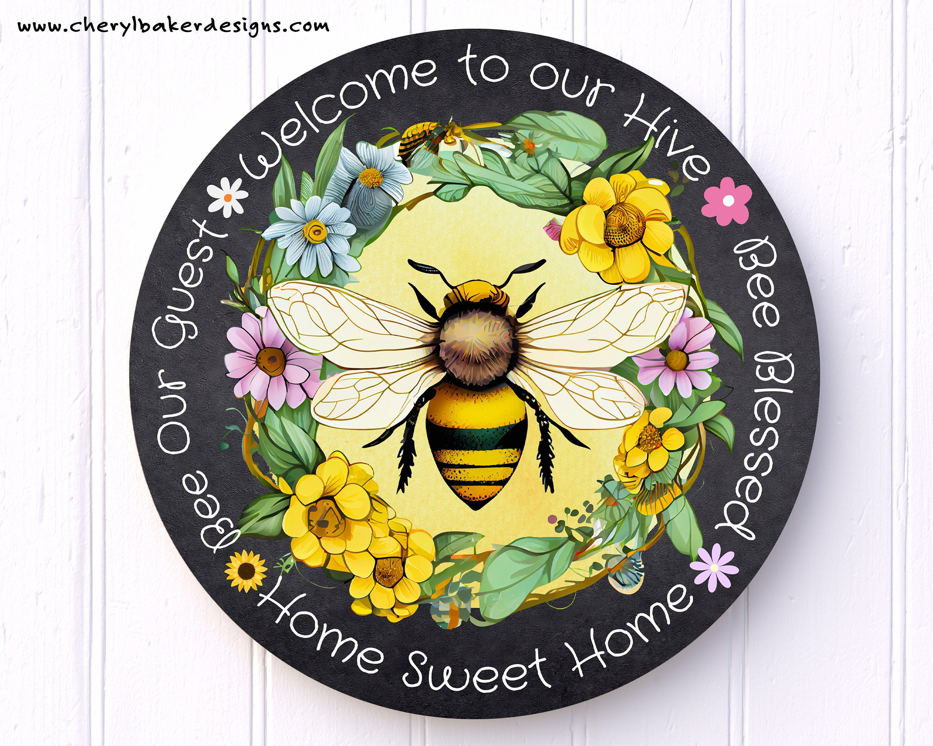 Bee Welcome Sign Home Sweet Home Sign Bee Wreath Signs Bee - Etsy
