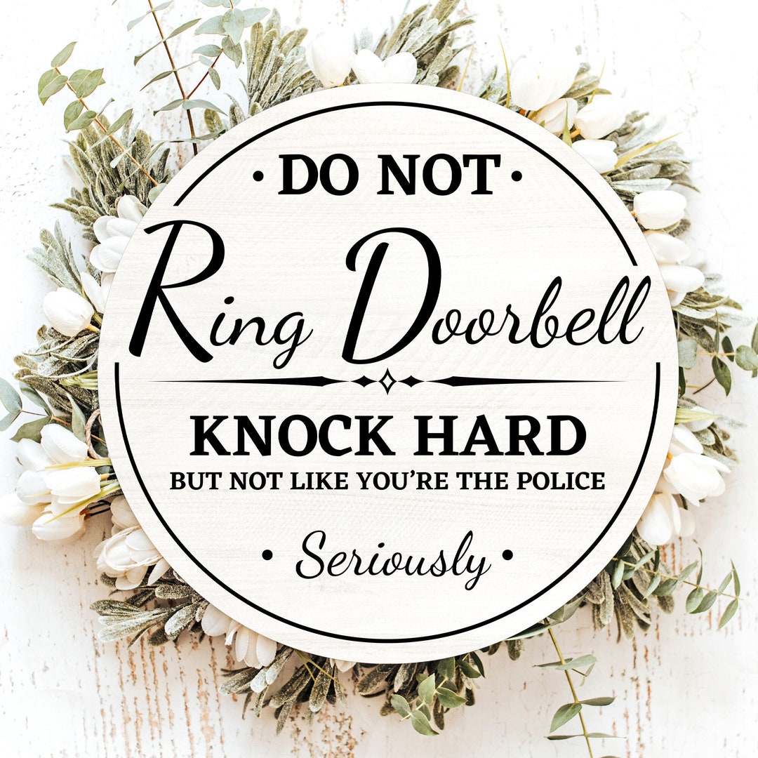 Dont Ring Doorbell Sign, Don't Ring Doorbell Sign, Please Knock Door Sign, Knock Softly, Please ...