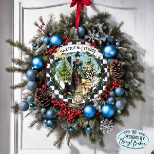 Yule Wreath Sign, Wicca Yule Decor Pagan, Yule Decoration, Yuletide ...