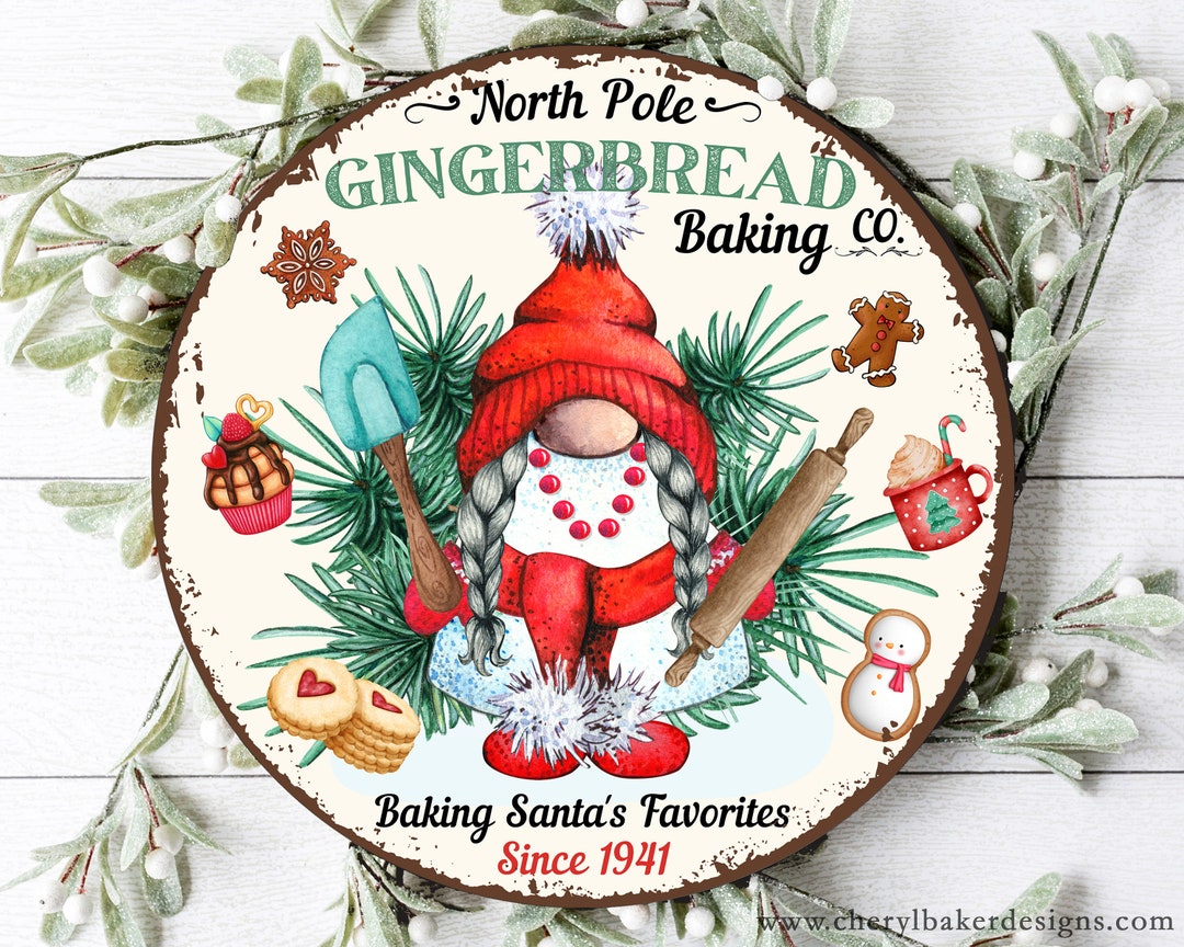 Gnome Christmas Sign Gingerbread Sign Christmas Baking Sign - Etsy