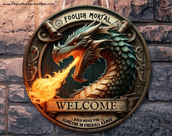 Nerdy Welcome Sign Dnd Roll for Initiative Dungeons Dragons Geeky Sign ...