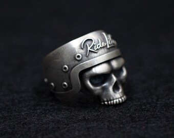Silver Biker Ring - Etsy