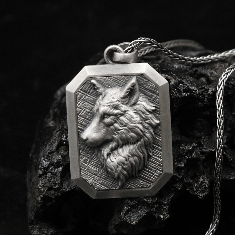 Wolf Necklace for Men - Etsy