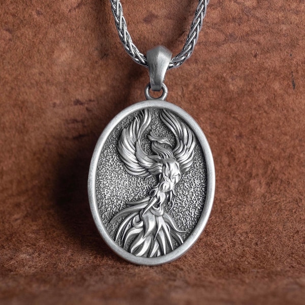Phoenix Medallion Men Silver - Etsy