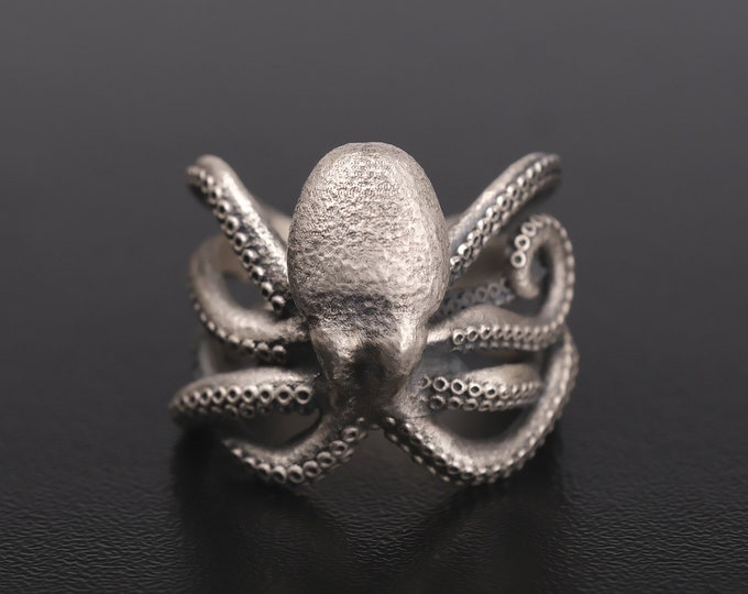 Octopus Tickle Ring With Loop Shiny Gold Plated Brass 18mm 8US Inner ...