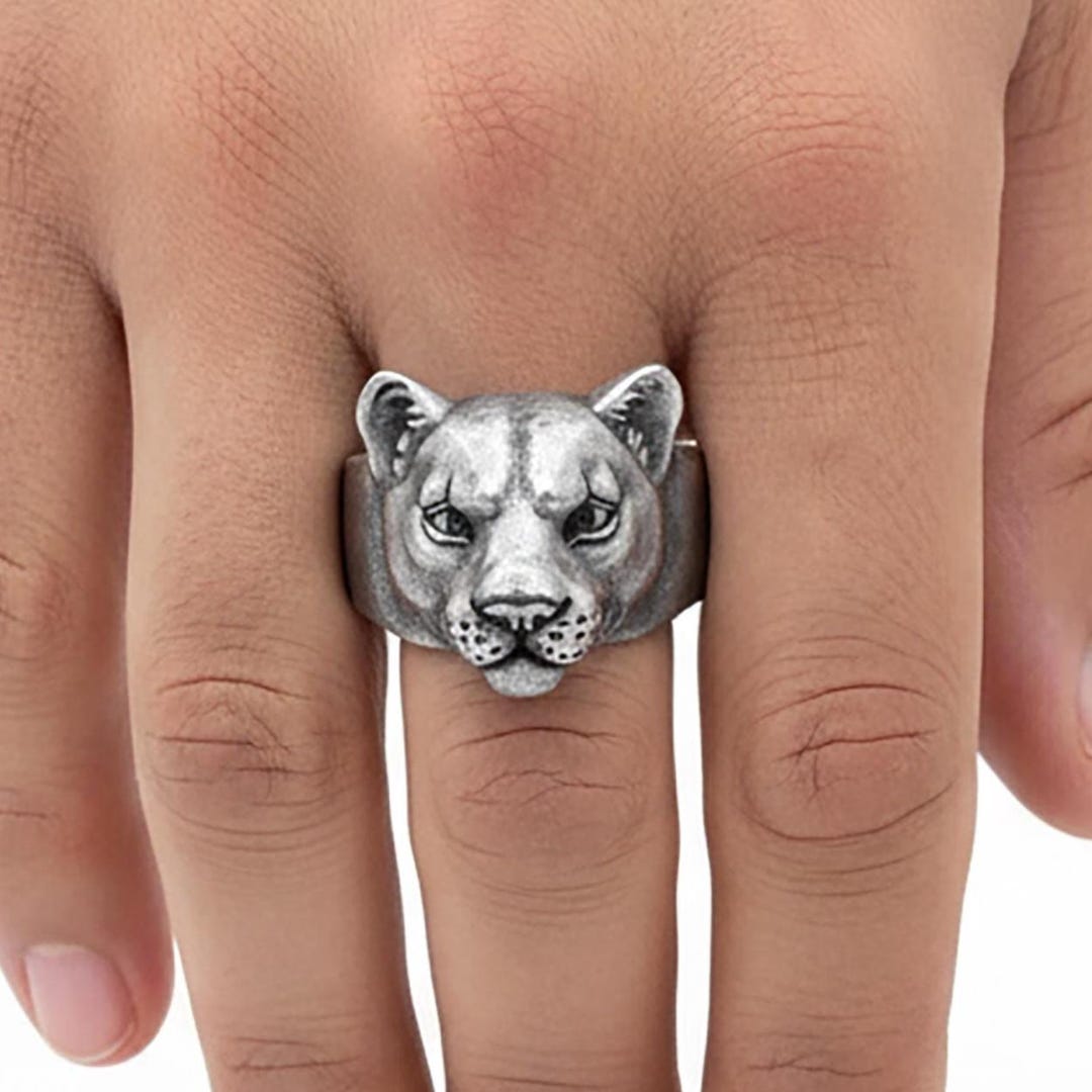 Leopard Ring, Cougar Ring, Sterling Silver, Fierce Jewelry, Wild Cat ...