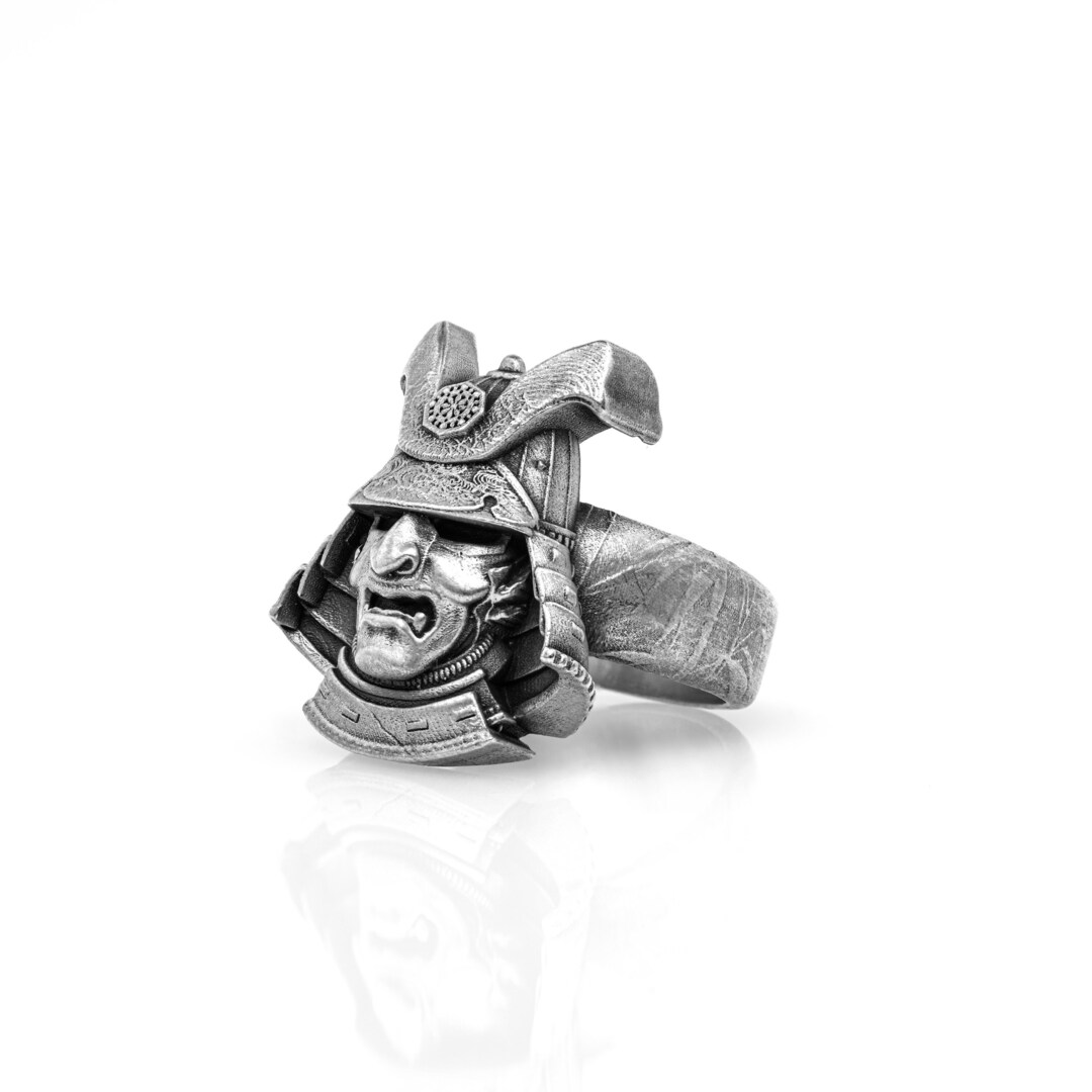 Silver Samurai Ring, Silver Samurai Ring, Mens Samurai Ring, Warrior ...