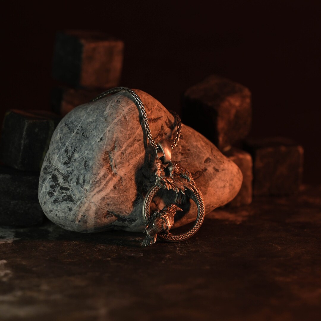 Odin's Ravens, Hugin Munin Charm, Nordic Mythology, Viking Necklace ...