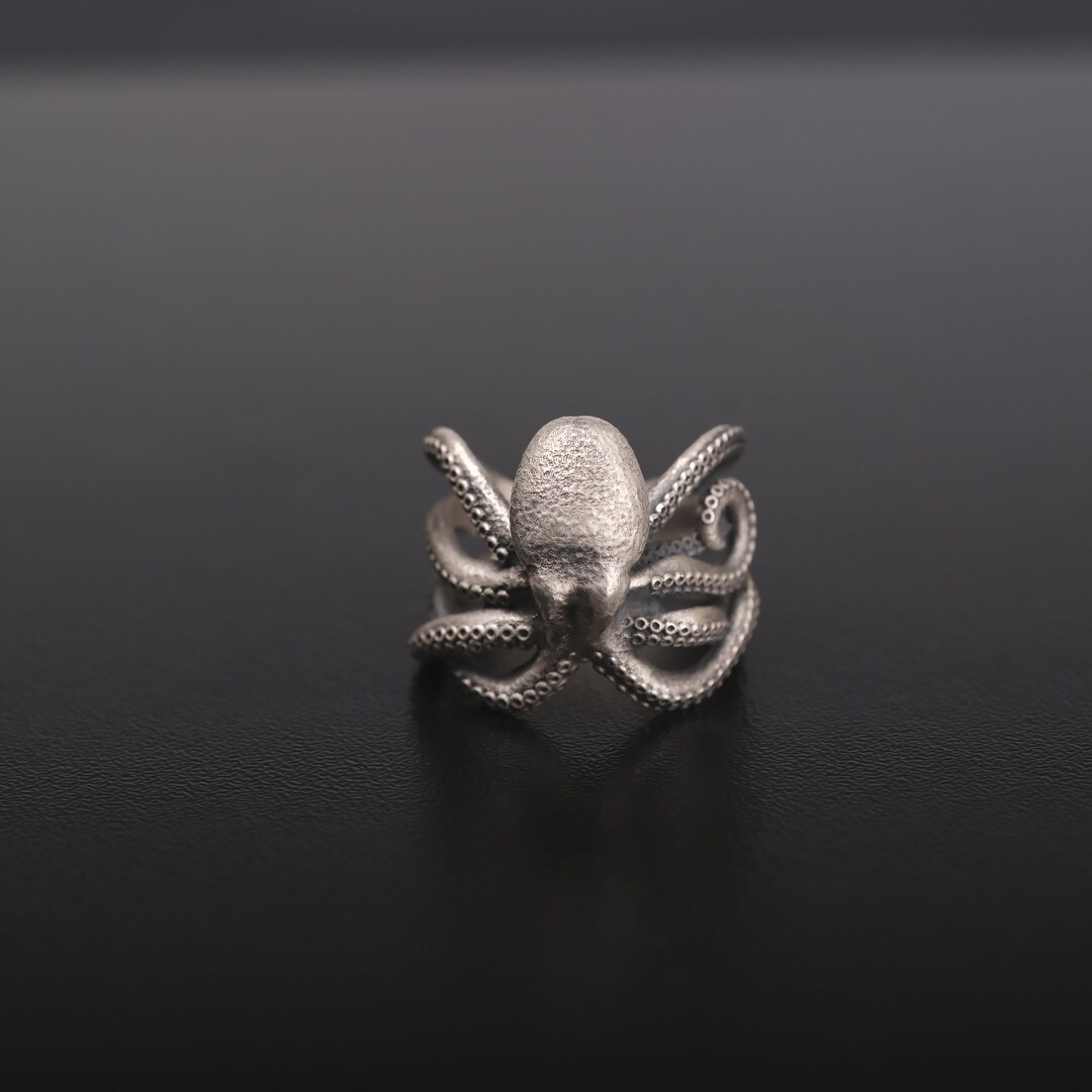 Octopus Jewelry, 3D Octopus Ring, Sea Life Ring, Nautical Theme, Marine ...