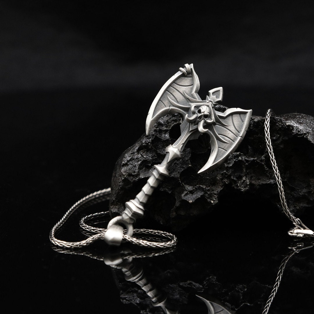 Silver Marauder Axe Pendant | Doom Pendant for Men | Sterling Silver ...