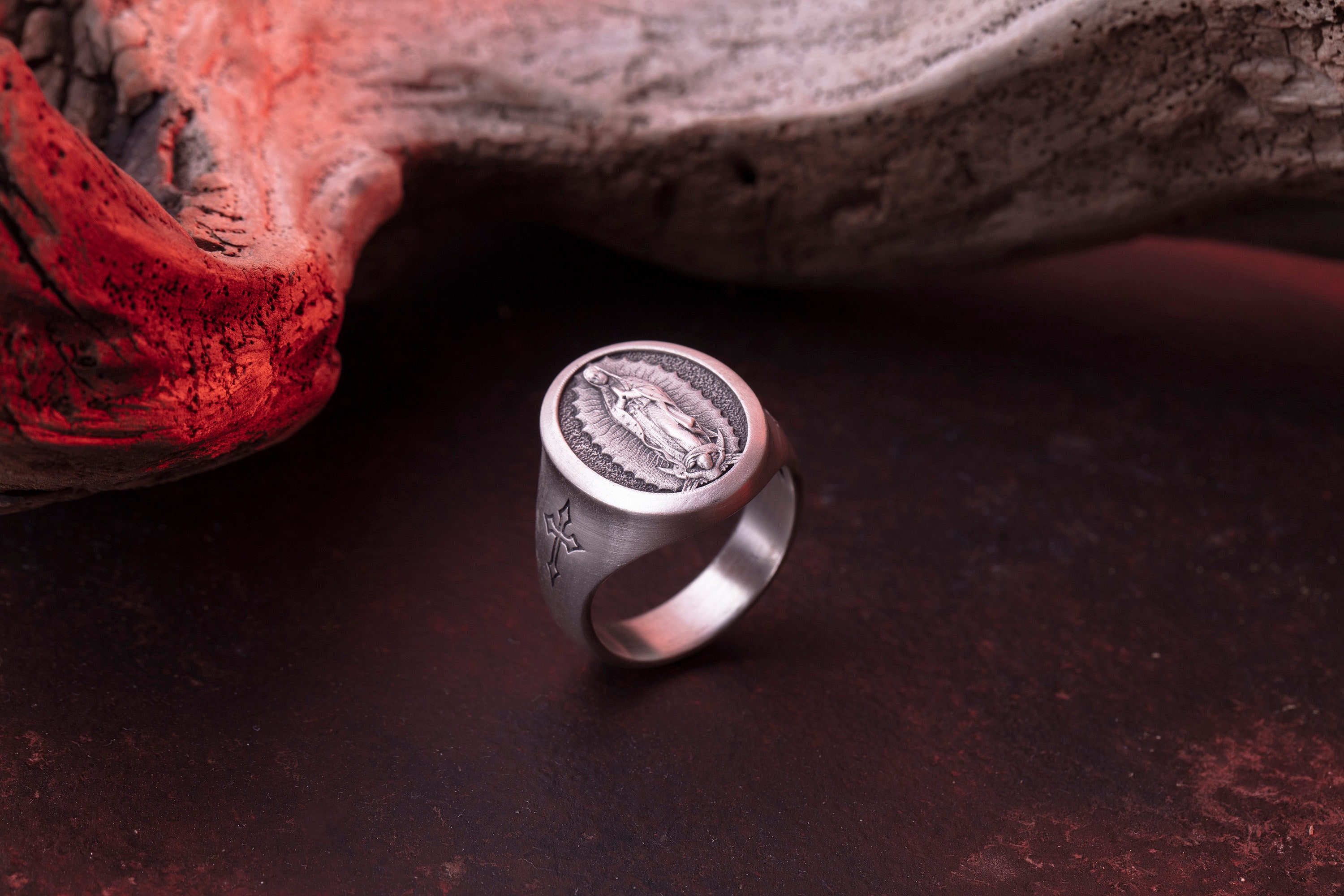 Our Lady of Guadalupe Signet Ring - 925 Silver Virgin Mary Protection ...