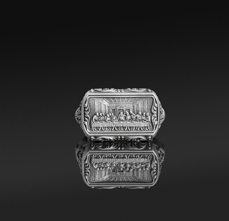 Leonardo the Last Supper Silver Ring Unique Christian Ring - Etsy