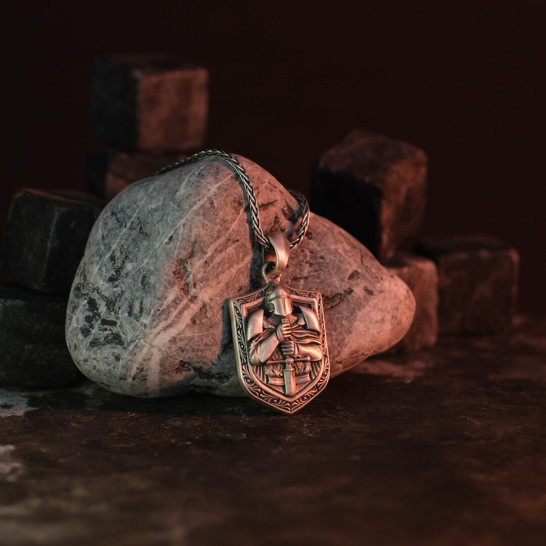 Crusader Knight Pendant, Sword Holder Necklace, Medieval Jewelry ...