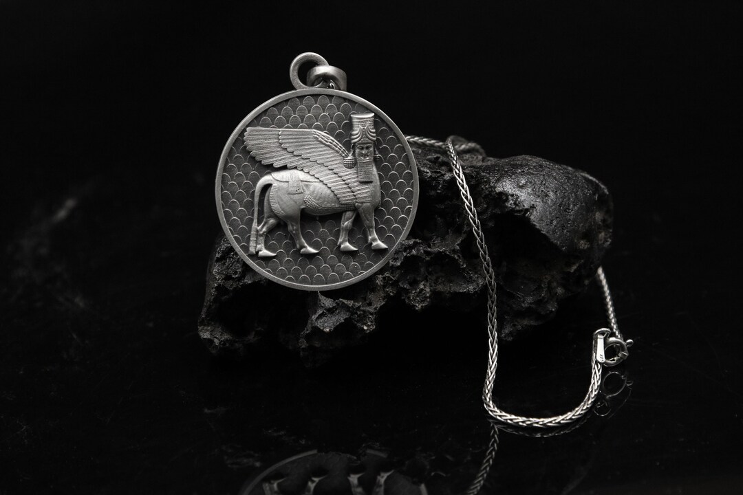 Assyrian Necklace⋆925k Sterling Silver Lamassu Pendant⋆assyrian ...