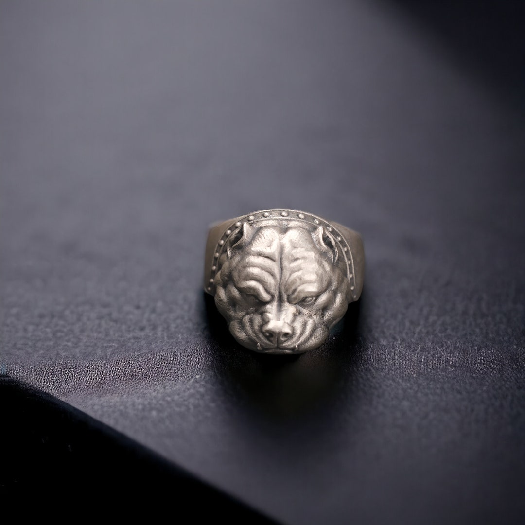Pitbull Head Ring ,pitbull Ring ,pitbull Lover's Jewelry ,dog Ring ...