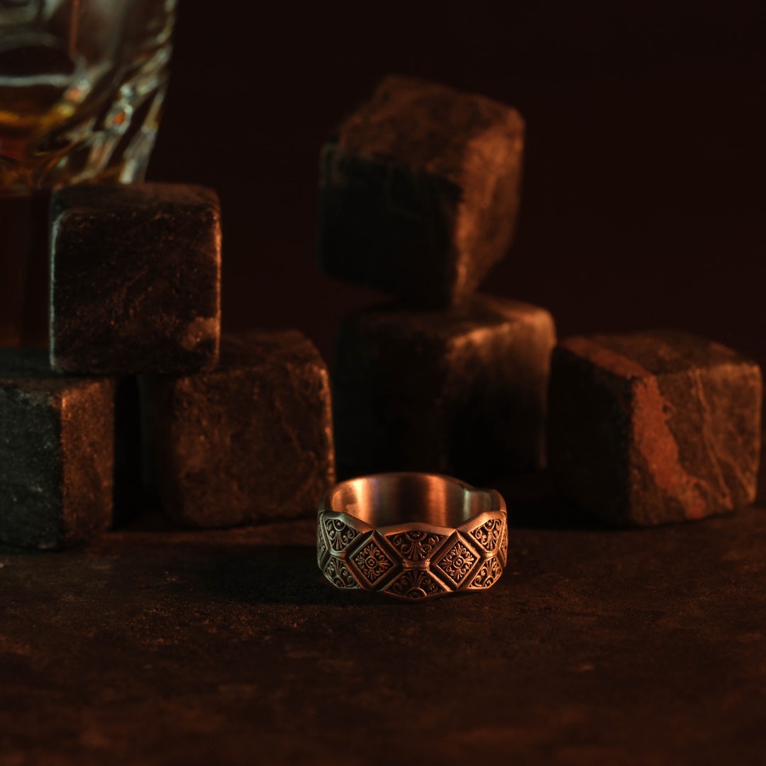 Architectural Band, Building Motif Ring, Blueprint Style Band, Design ...