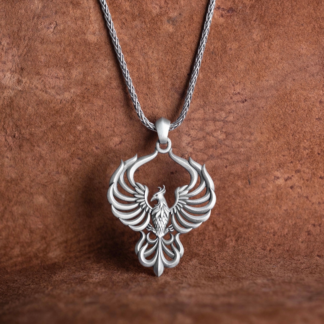 Phoenix Men Necklace, Handmade 925 Sterling Silver Phoenix Pendant ...