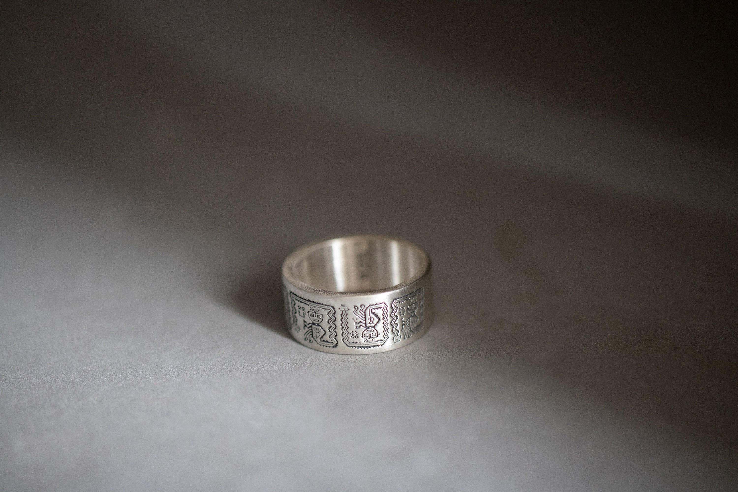 Aztec Maya Ring Mens Wedding Ring Band Custom Engraved Ring - Etsy