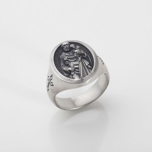 St. Joseph Signet Ring - 925 Silver Patron Saint of Fathers & Workers ...